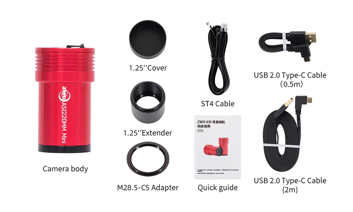 ZWO ASI220MM Mini guide camera - Ganymedes